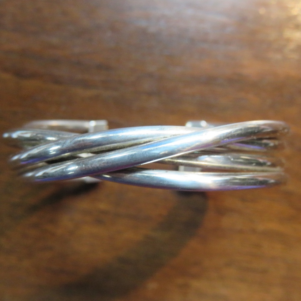 Silver Bracelet, Wide, Heavy - Gem